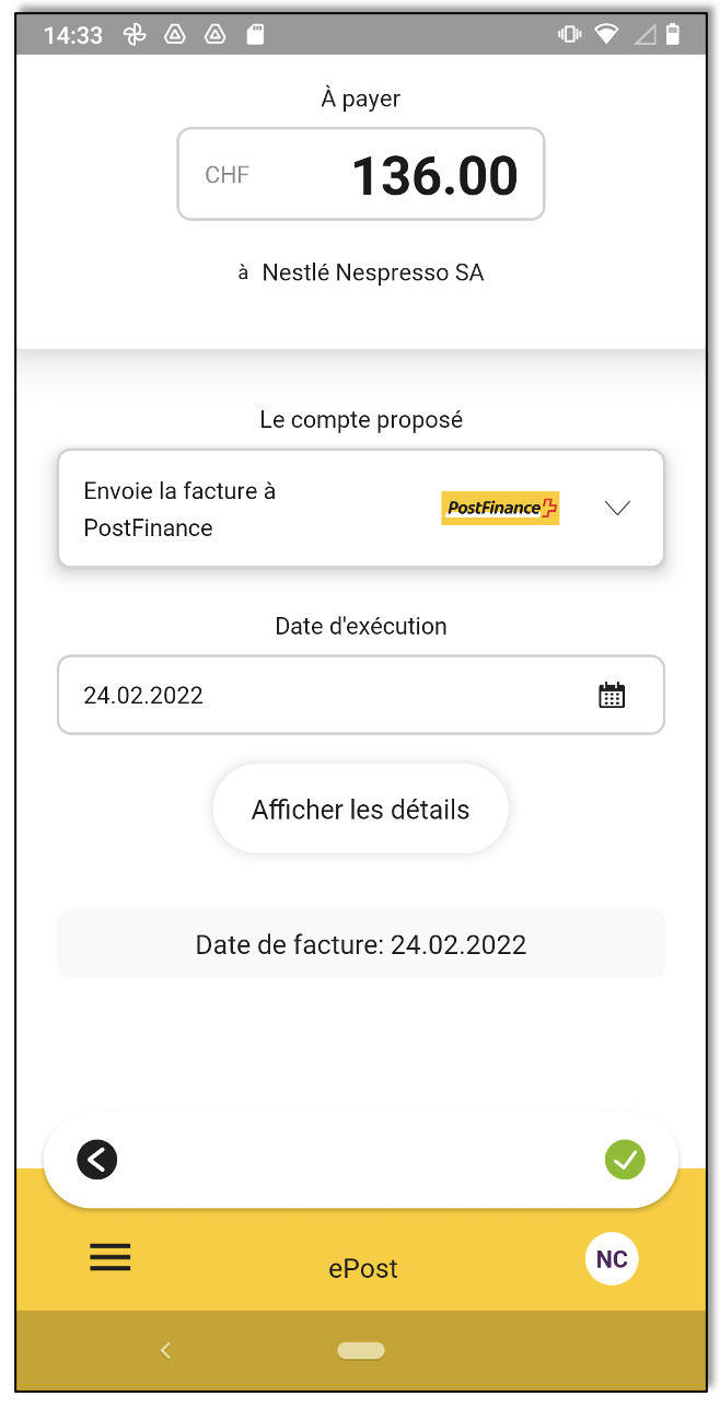 Effectuer un paiement avec un compte PostFinance – Support Center ePost